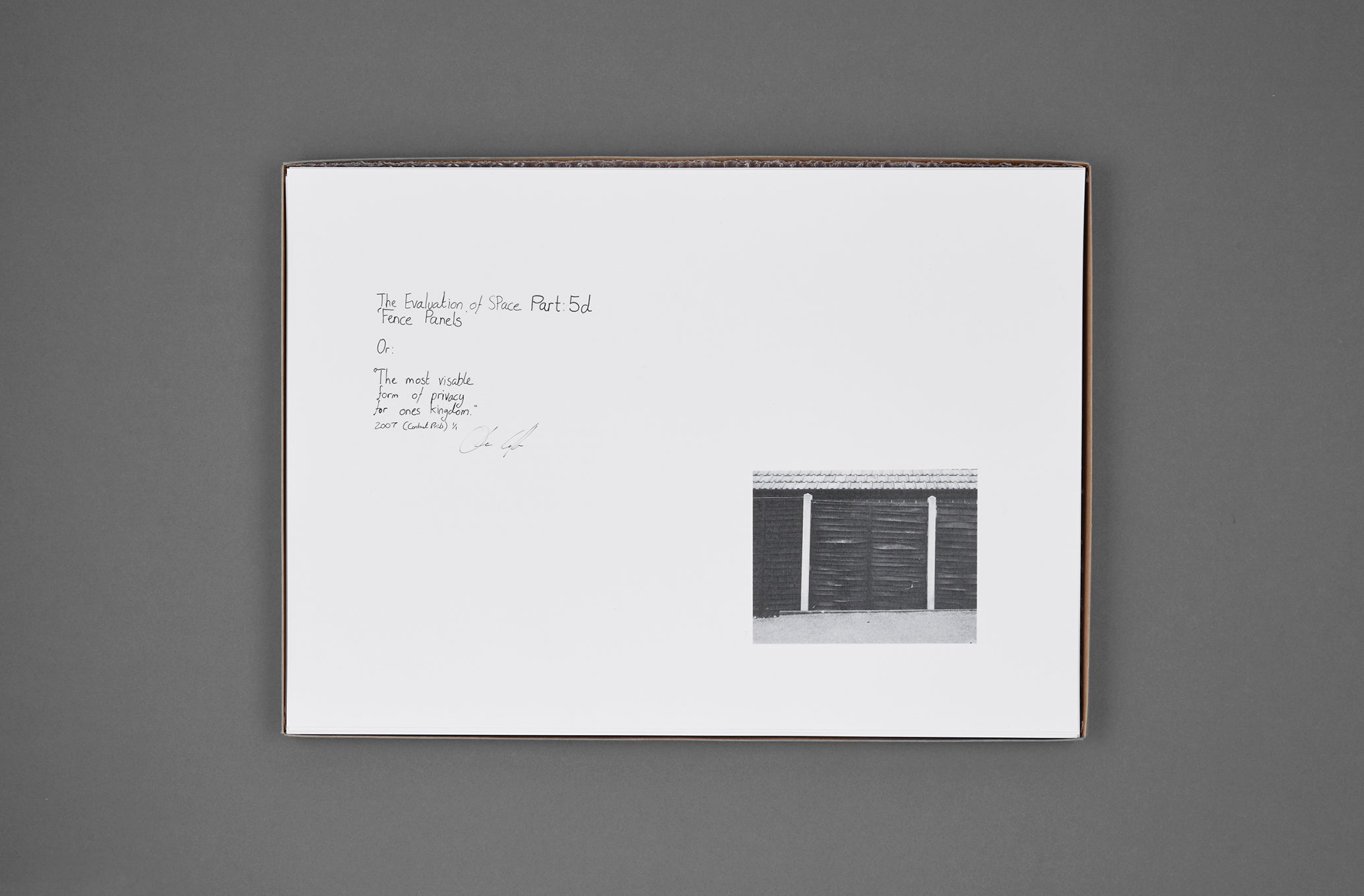 Oliver Griffin - E.S. 5D: Fence Panels – Loose Joints Publishing